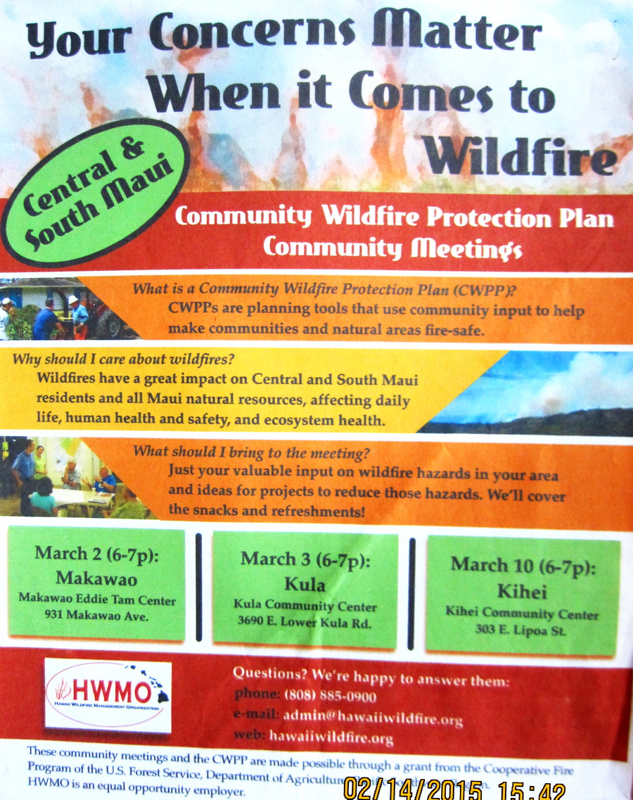 HWMO on Wildfires in Kihei this Tuesday evening | Kihei Community ...