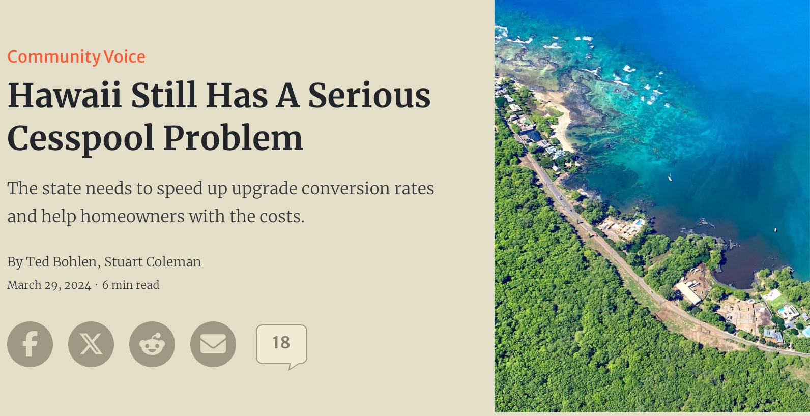 We are doing something about cesspools in South Maui, but it is a ...